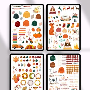 300+ Autumn Time Digital Planner Sticker Set | September October ...