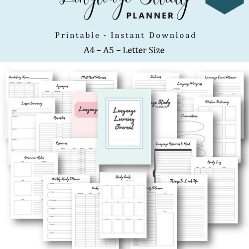 Language Study Planner Printable Language Learning Journal - Etsy