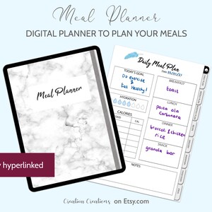 Digital Meal Planner Hyperlinked Goodnotes iPad Digital Recipe Book ...