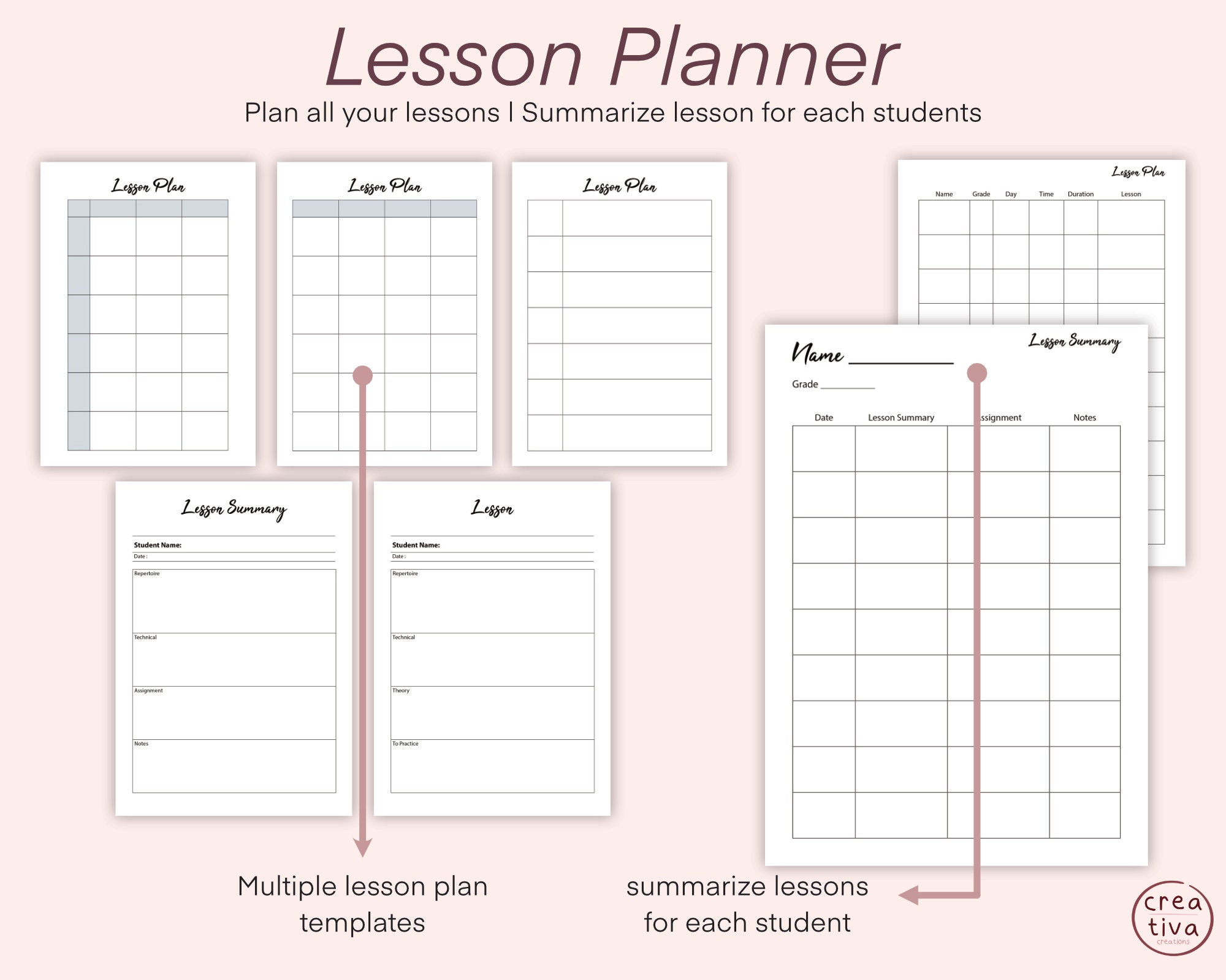 Music Teacher Planner | Lesson & Student Organizer (digital Download ...