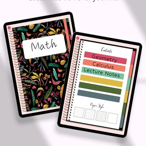 6 Subjects Hyperlinked Digital Notebook Goodnotes | Beautiful Digital ...