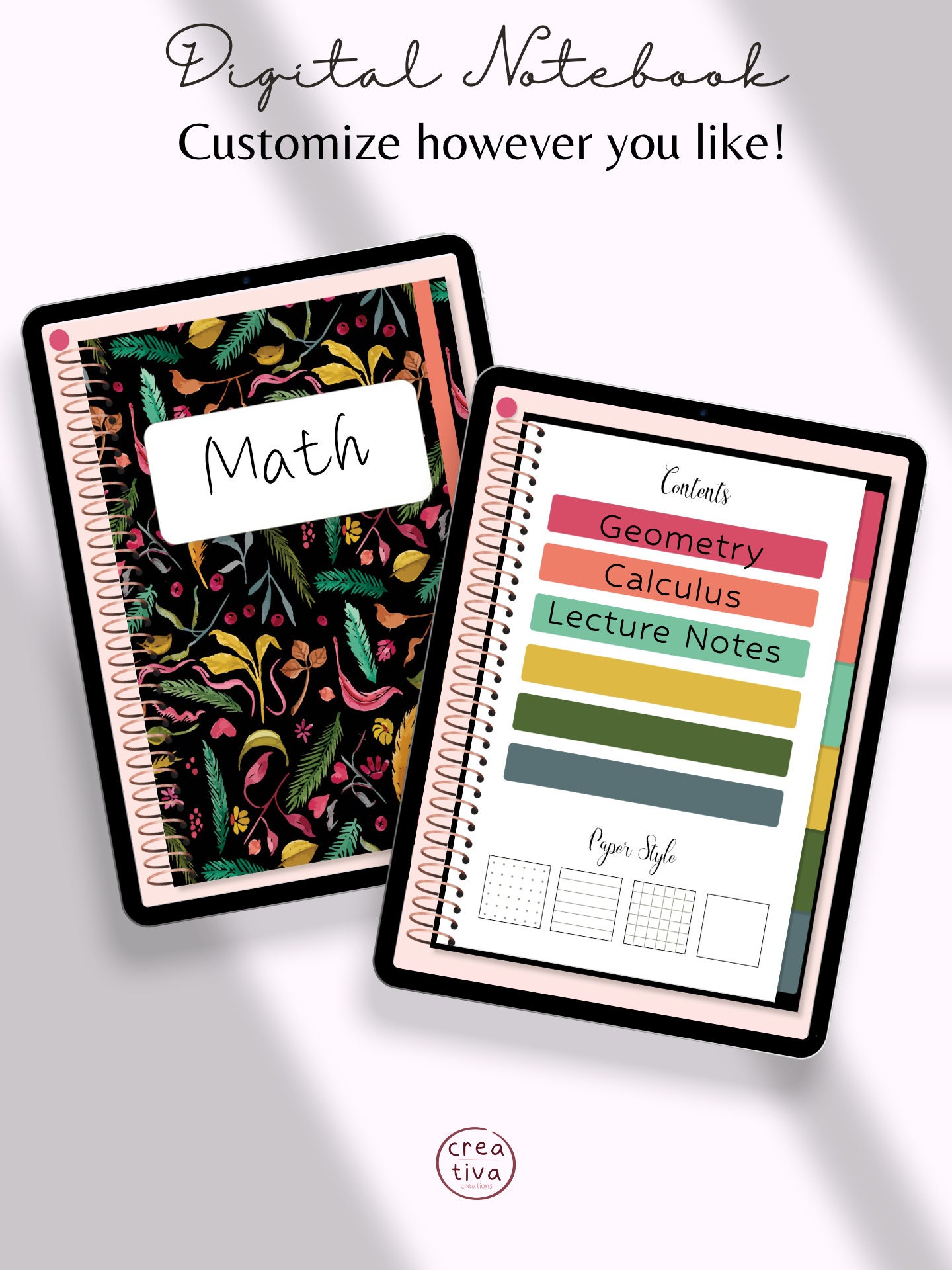 6 Subjects Hyperlinked Digital Notebook Goodnotes Beautiful Digital ...