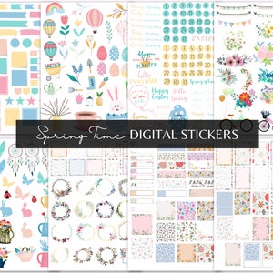 300+ Spring Time Digital Planner Sticker Set | March April May Easter ...