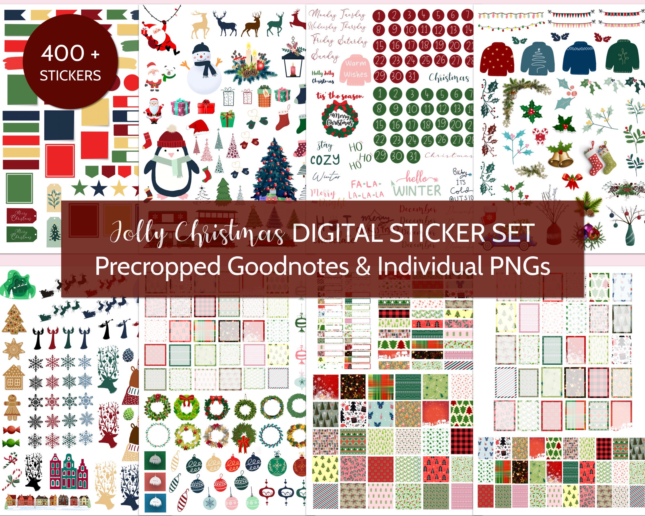 400 Jolly Christmas Digital Planner Sticker Set Icy - Etsy