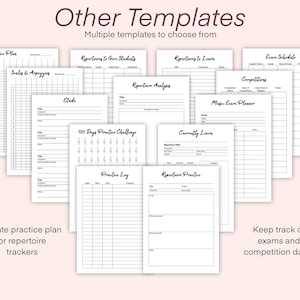 Music Teacher Planner Printable Musician Journal Piano Violin Guitar ...