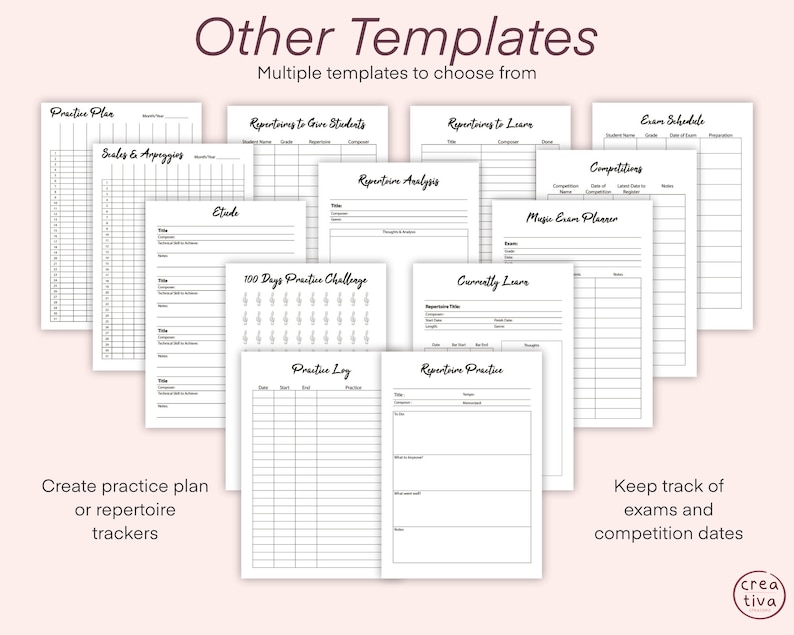 Music Teacher Planner | Lesson & Student Organizer (digital Download ...