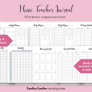 Music Teacher Planner Printable Musician Journal Piano - Etsy Canada