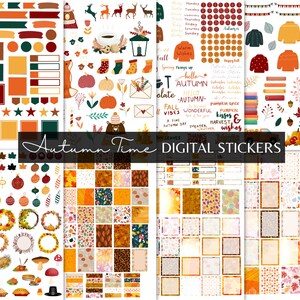 300+ Autumn Time Digital Planner Sticker Set | September October ...