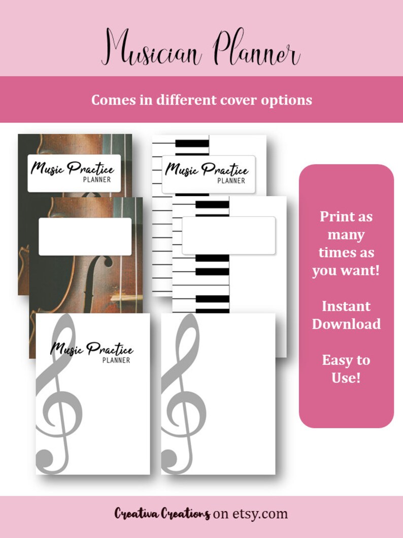 Music Practice Planner Printable Musician Journal Piano - Etsy Canada