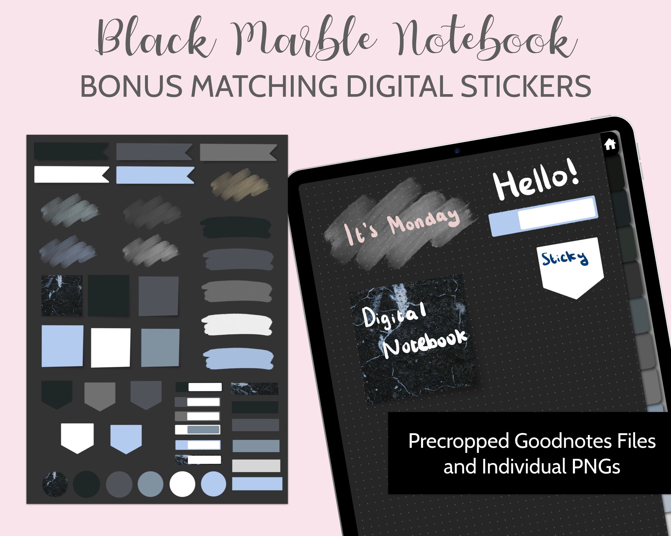 Dark Mode 12 Subjects Hyperlinked Digital Notebook With Bonus - Etsy