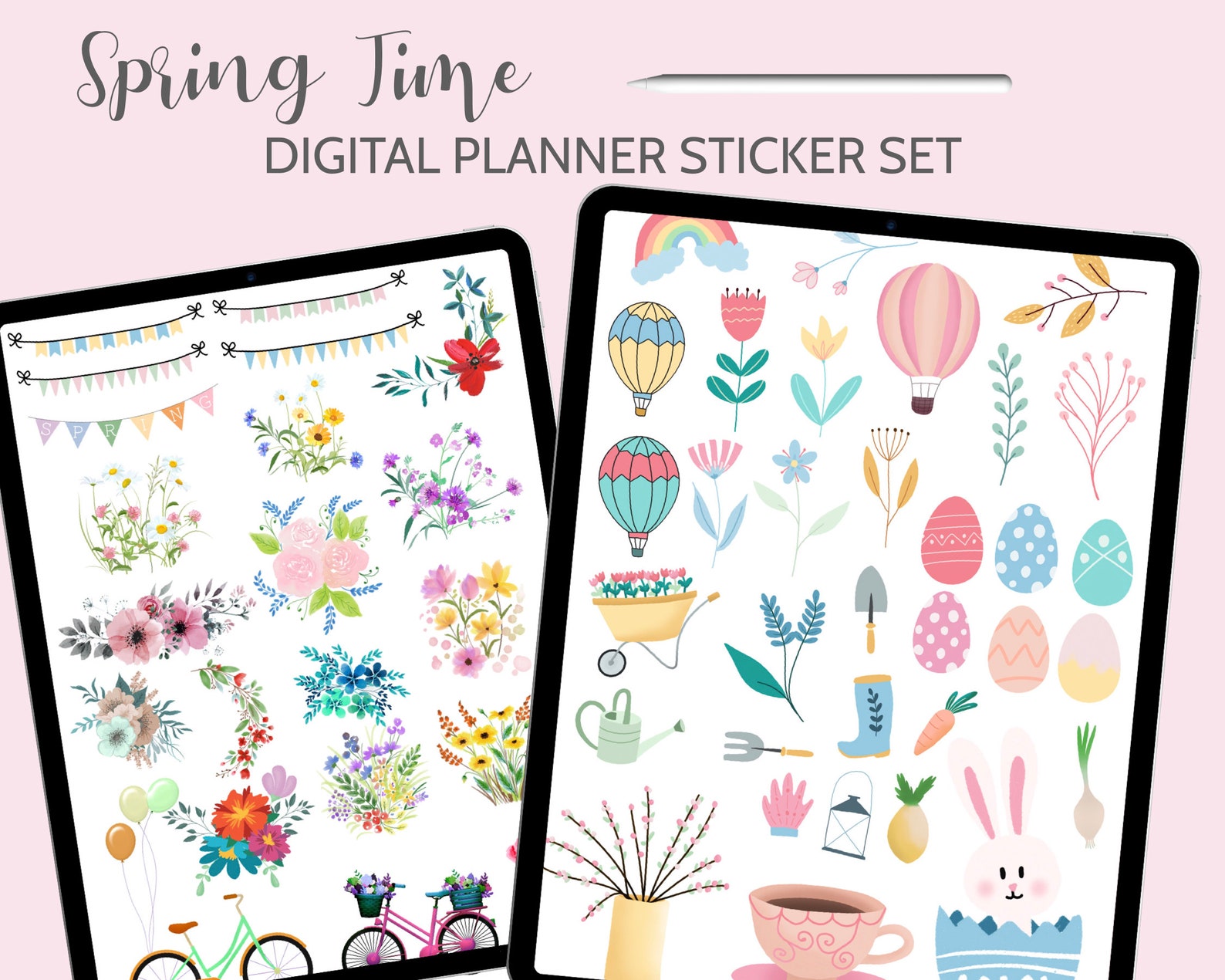 300 Spring Time Digital Planner Sticker Set March April May - Etsy