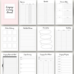 Language Study Planner Printable, Language Learning Journal, Language ...