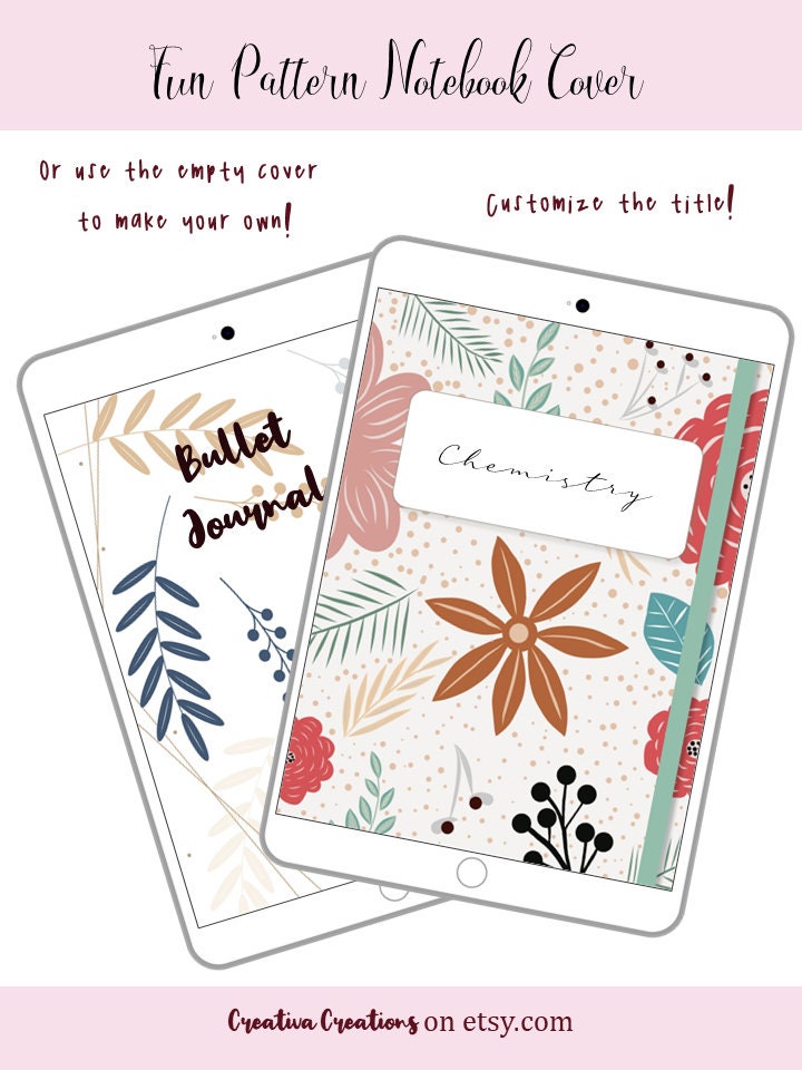 15 Fun Pattern Digital Notebook Covers Colorful Fun Bright - Etsy