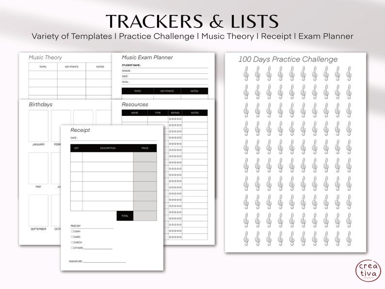 Printable Music Teacher Planner, Lesson Plan Template, Piano Teacher ...