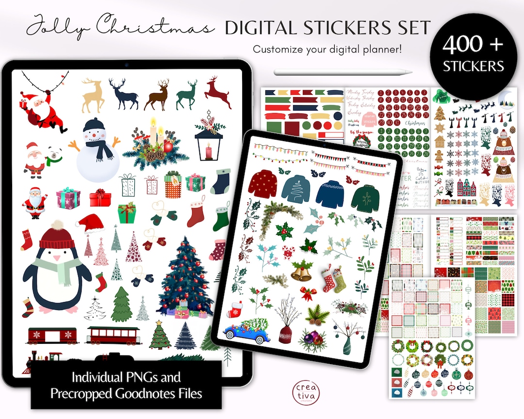 400 Jolly Christmas Digital Planner Sticker Set Icy December Christmas ...