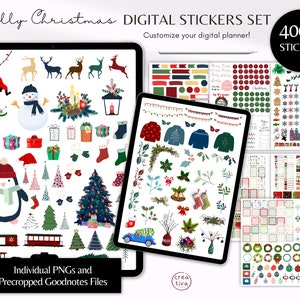 400 Jolly Christmas Digital Planner Sticker Set Icy December Christmas ...