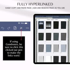 Dark Mode 12 Subjects Hyperlinked Digital Notebook With Bonus Digital ...