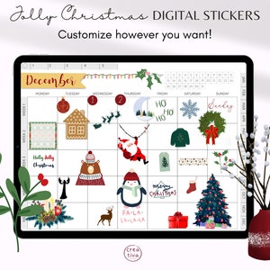 400 Jolly Christmas Digital Planner Sticker Set Icy December Christmas ...
