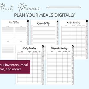 Digital Meal Planner Hyperlinked Goodnotes iPad Digital Recipe Book ...
