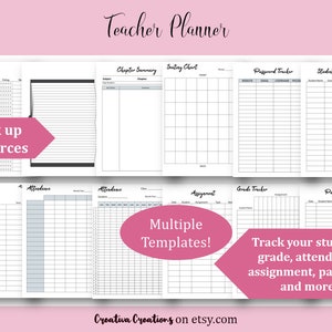 Teacher Planner Printable Teaching Journal Classroom & Private Teacher ...
