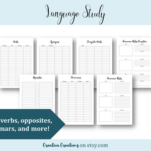 Language Study Planner Printable Language Learning Journal - Etsy
