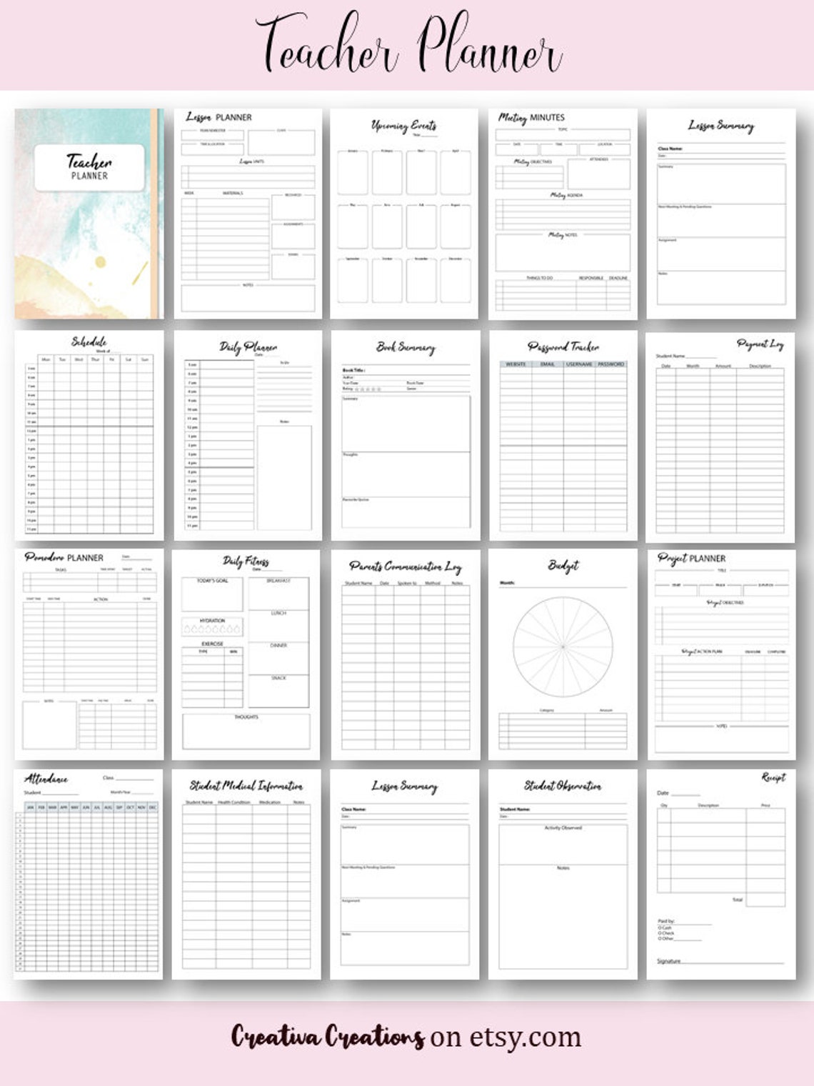 Teacher Planner Printable Teaching Journal Classroom & | Etsy Canada