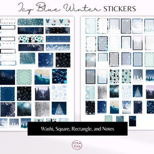 300+ Winter Digital Planner Sticker Set Icy Blue | December January ...