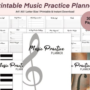 Music Practice Planner Printable Musician Journal Piano Planner Violin ...