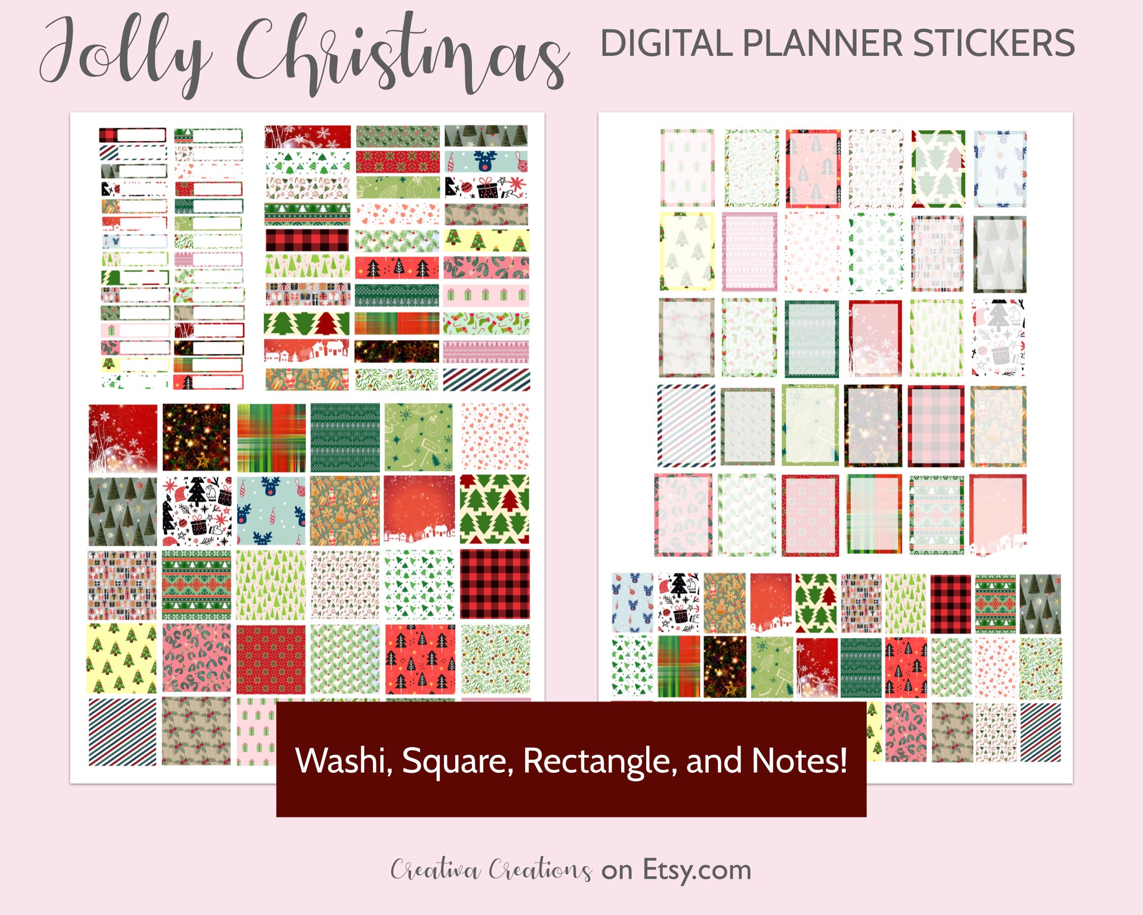 400 Jolly Christmas Digital Planner Sticker Set Icy - Etsy