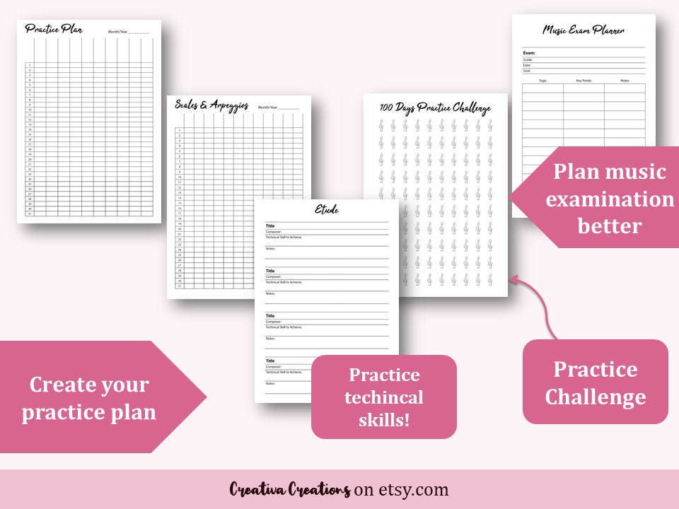 Music Practice Planner Printable Musician Journal Piano | Etsy