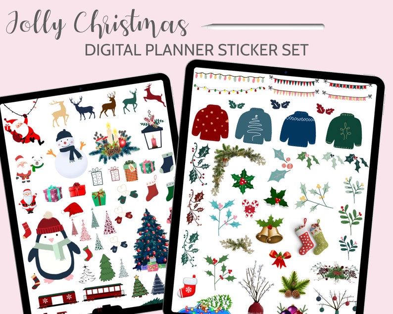 400 Jolly Christmas Digital Planner Sticker Set Icy - Etsy