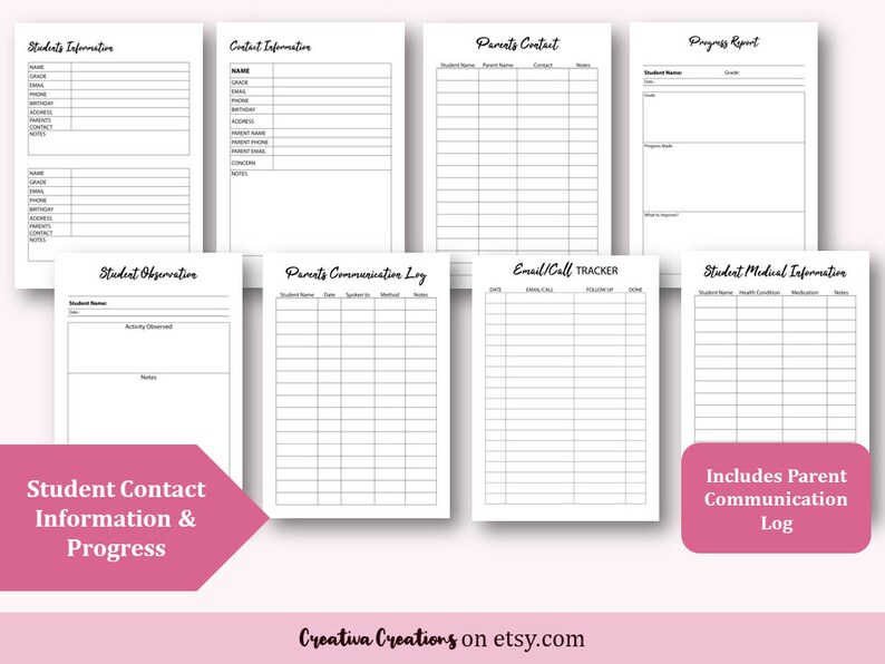 Teacher Planner Printable Teaching Journal Classroom & - Etsy