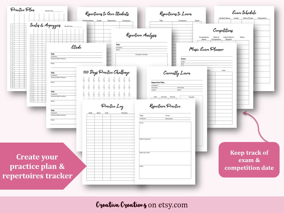 Music Teacher Planner Printable Musician Journal Piano - Etsy Canada