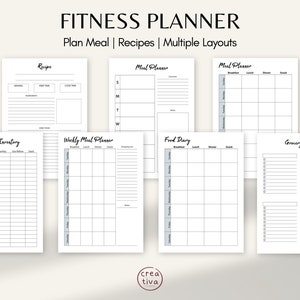 Fitness Planner Printable Meal Planner | Health Wellness Planner ...
