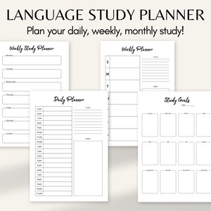 Language Study Planner Printable, Language Learning Journal, Language ...