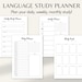 Language Study Planner Printable, Language Learning Journal, Language ...