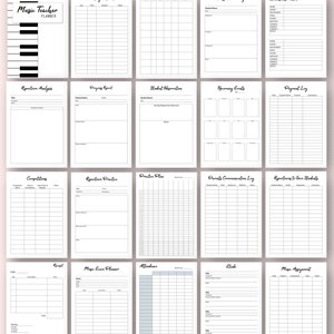 Music Teacher Planner Printable Musician Journal Piano Violin Guitar ...