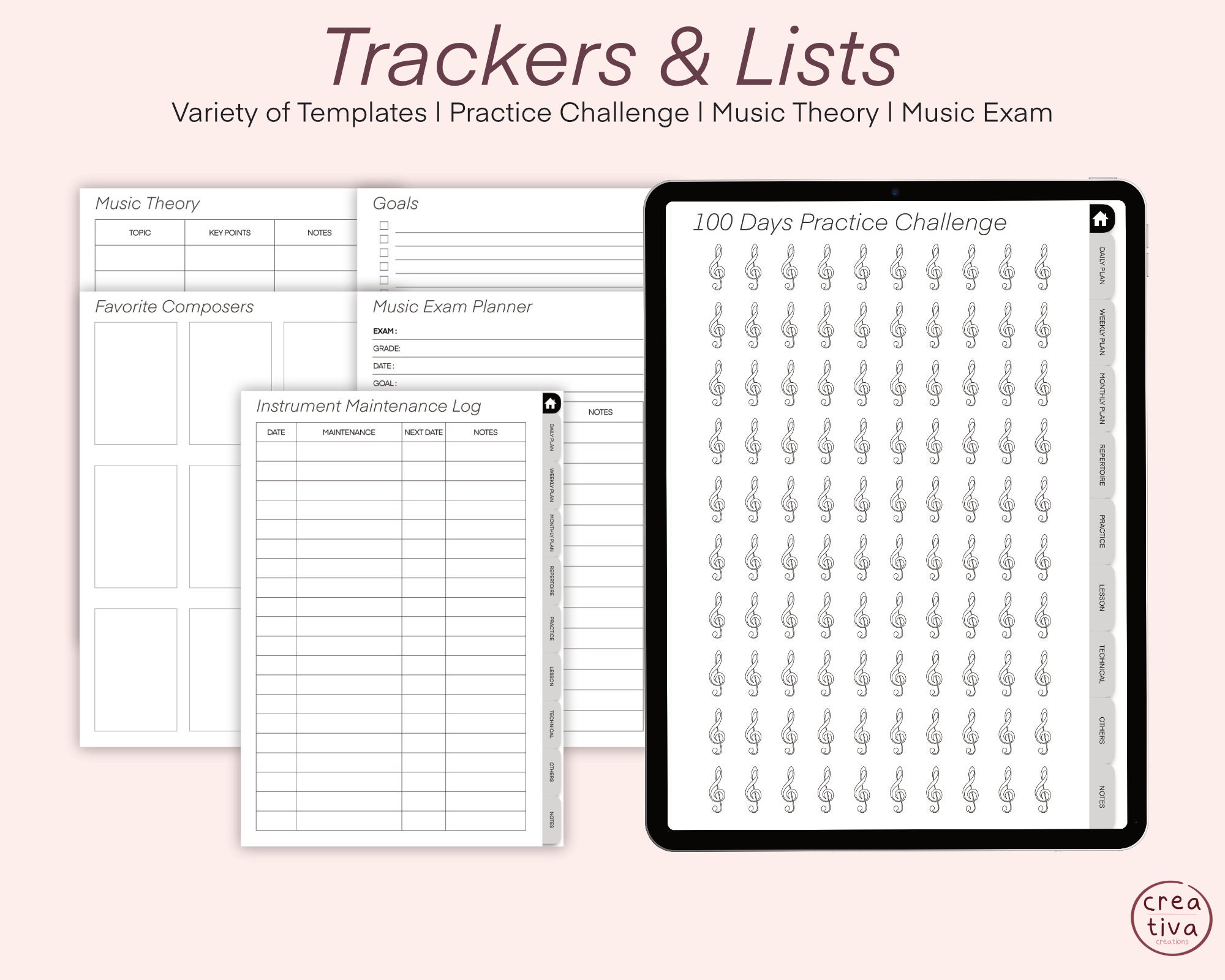 Digital Music Practice Planner New Goodnotes Hyperlinked iPad Digital ...