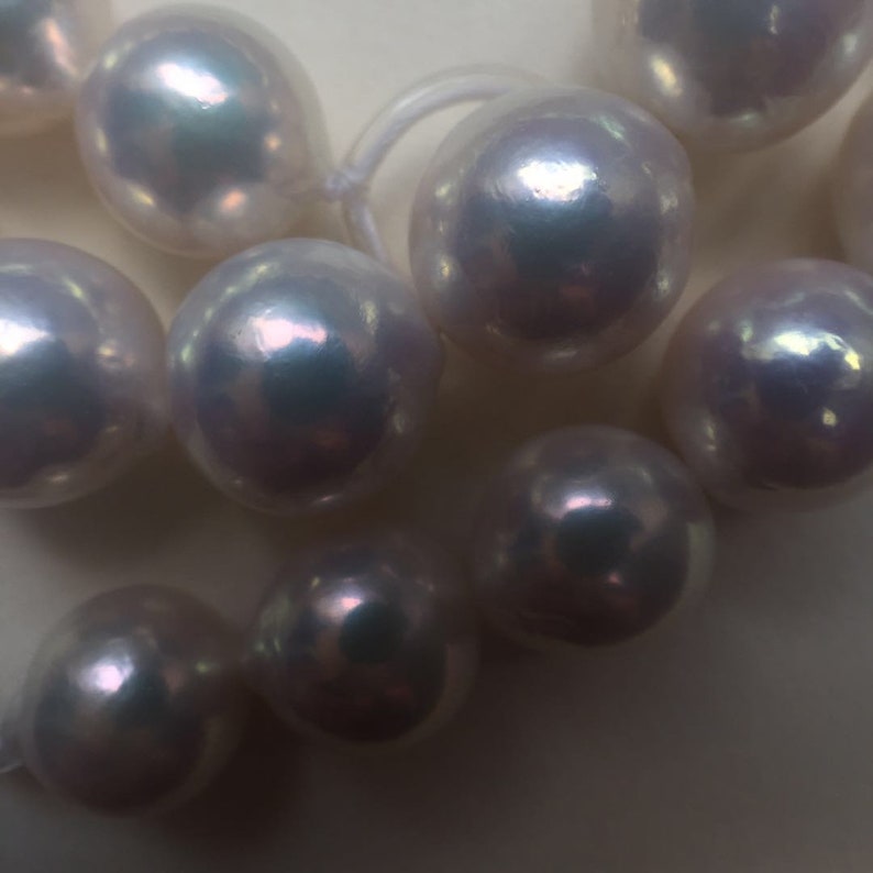 Freshwater Natural White Pearl Necklace/10-15mm - Etsy