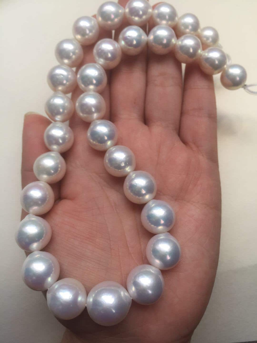 Freshwater Natural White Pearl Necklace/10-15mm - Etsy