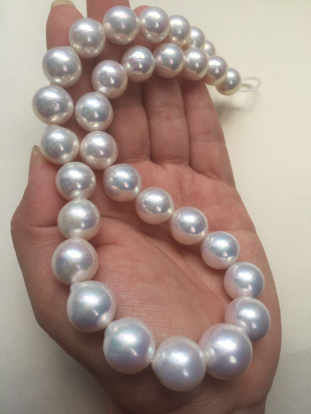 Freshwater Natural White Pearl Necklace/10-15mm - Etsy