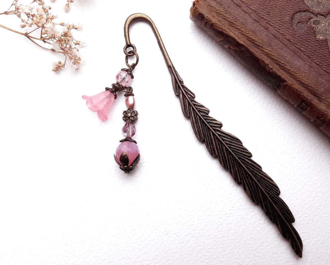 Metal Feather Bookmark in the Shape of a Feather Floral - Etsy
