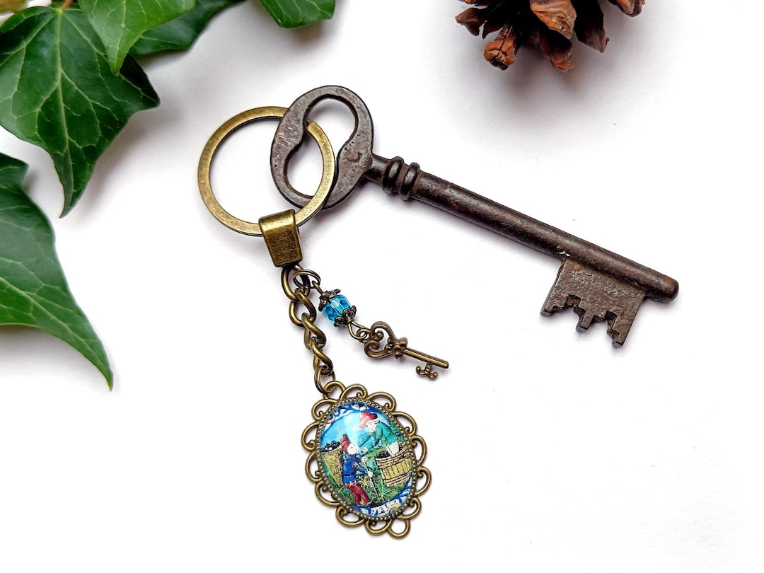 Medieval Illuminated Manuscript Keychain, Rare and Original Blue ...
