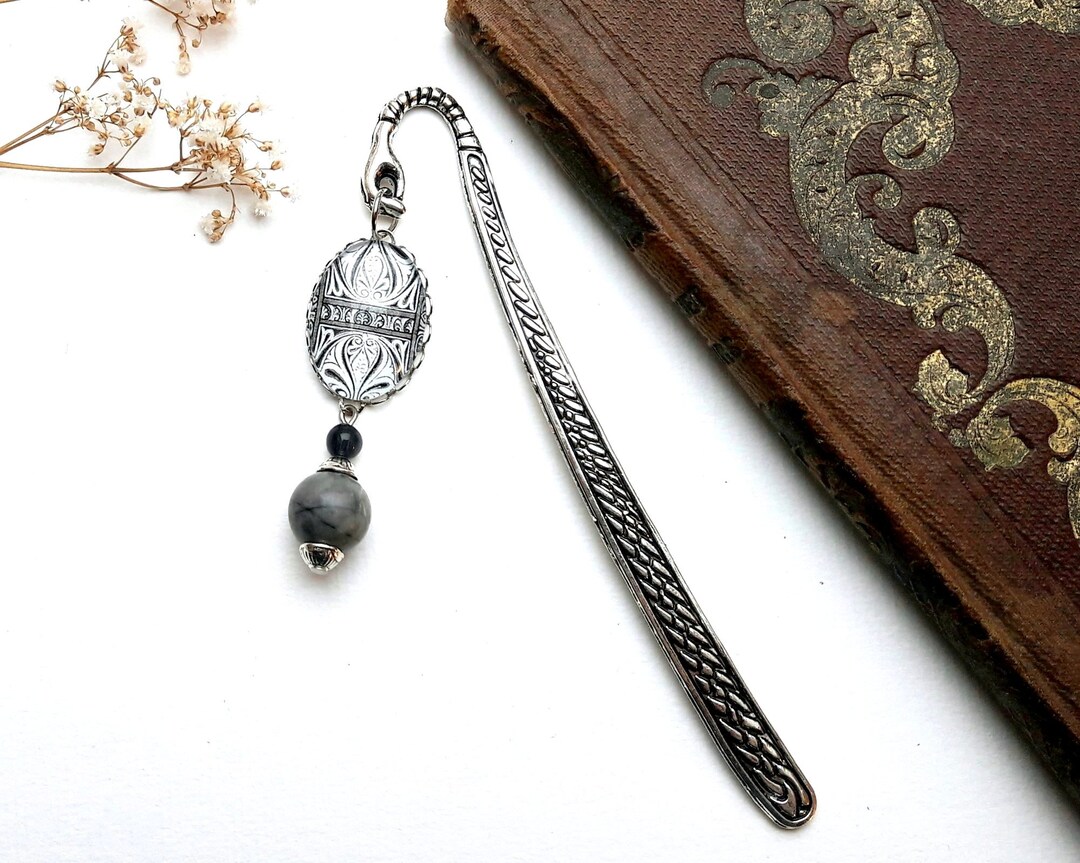 Medieval Style Bookmark in Silver Metal, Medieval Bookmark for Men or ...