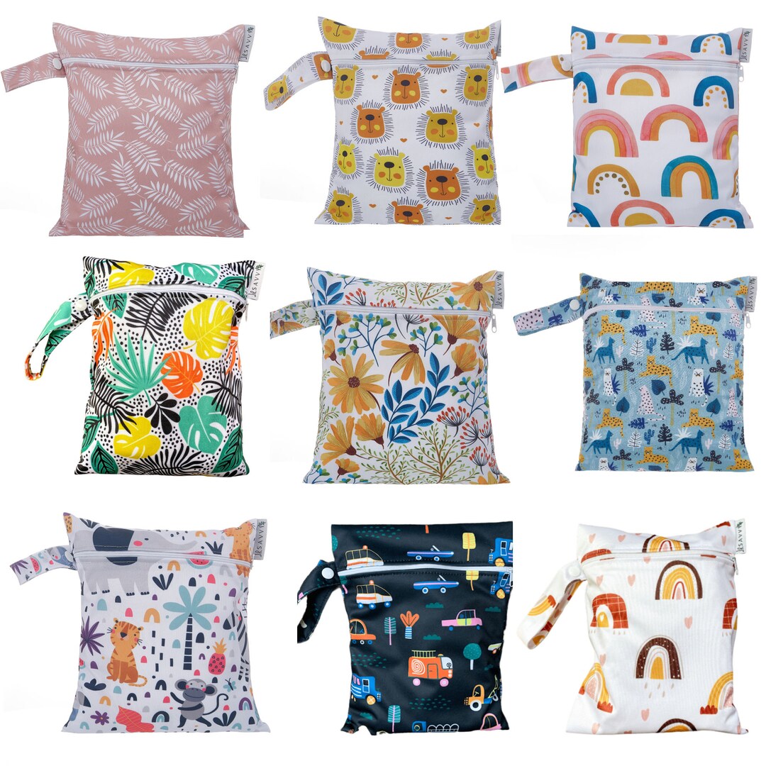 Wet Bag Mini Perfect for 1 Nappy and Wipes Face Mask Bag Period Wet Bag ...
