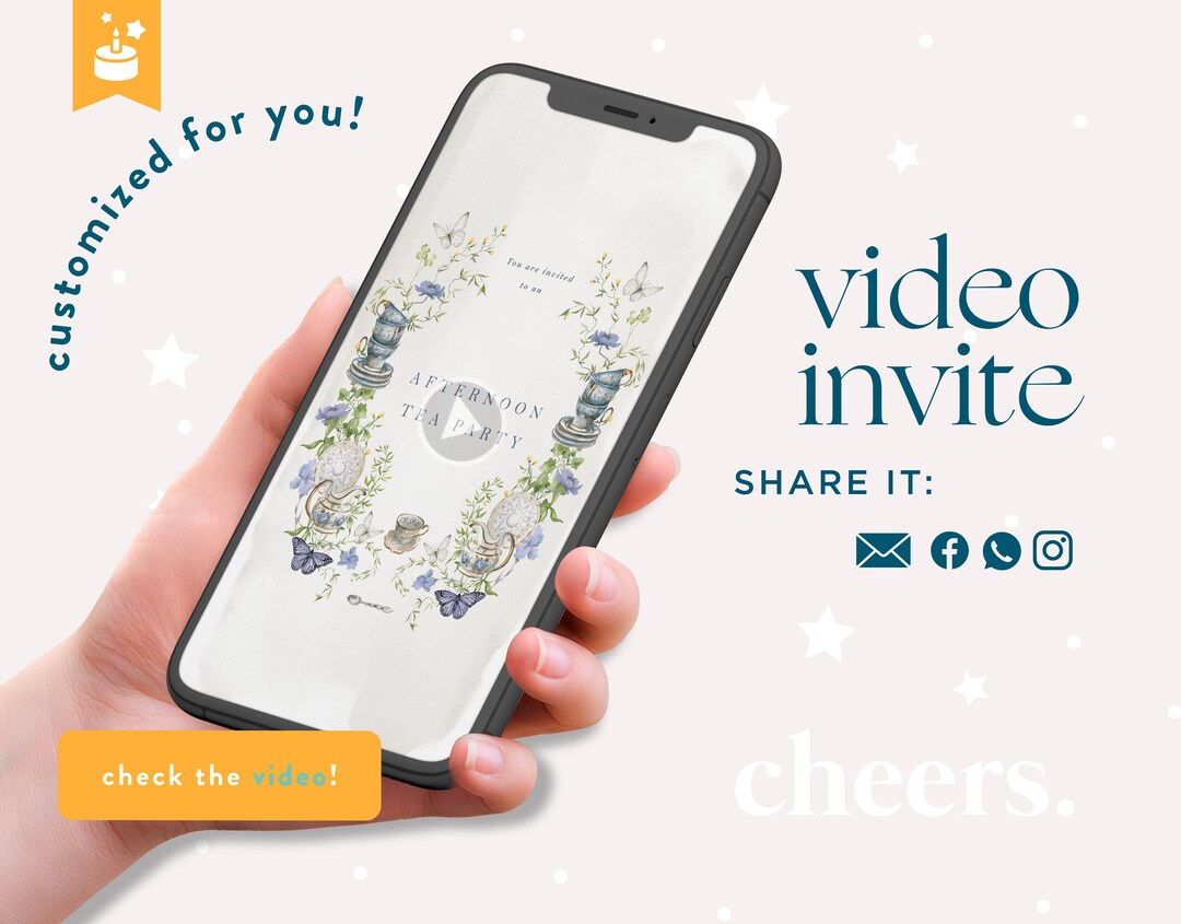 Tea Party Elegant Invitation - High Tea Invite - Afternoon Tea Party ...