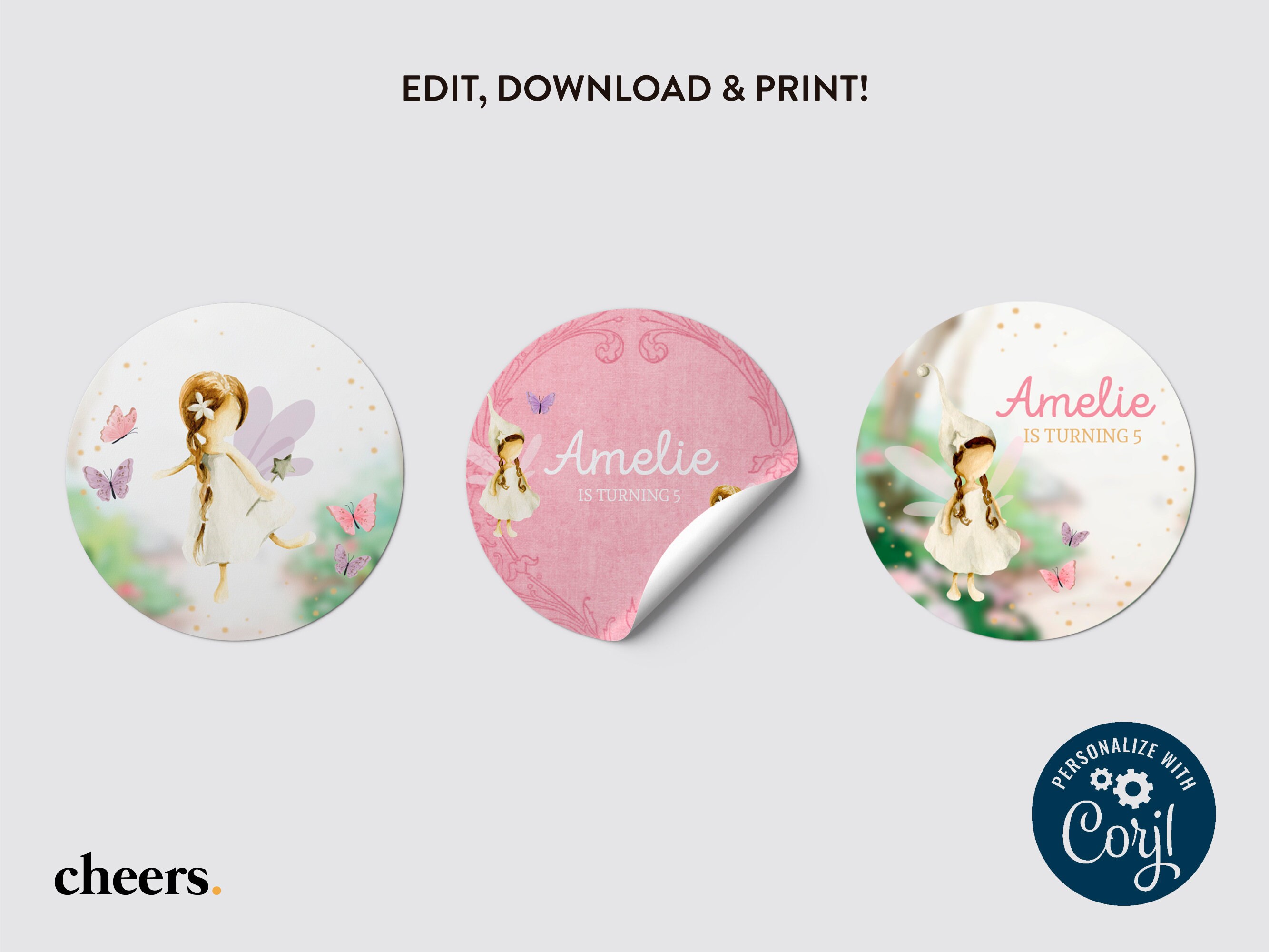 EDITABLE Fairy Garden Stickers Labels Enchanted Forest Stickers ...