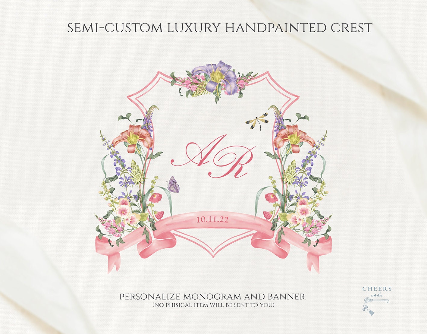 Wild Flowers Wedding Crest Monogram Crest Luxury - Etsy