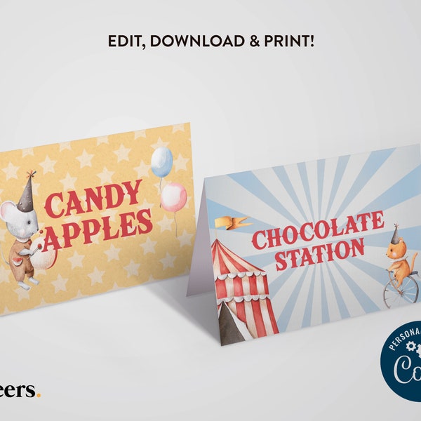 Carnival Food Labels - Etsy