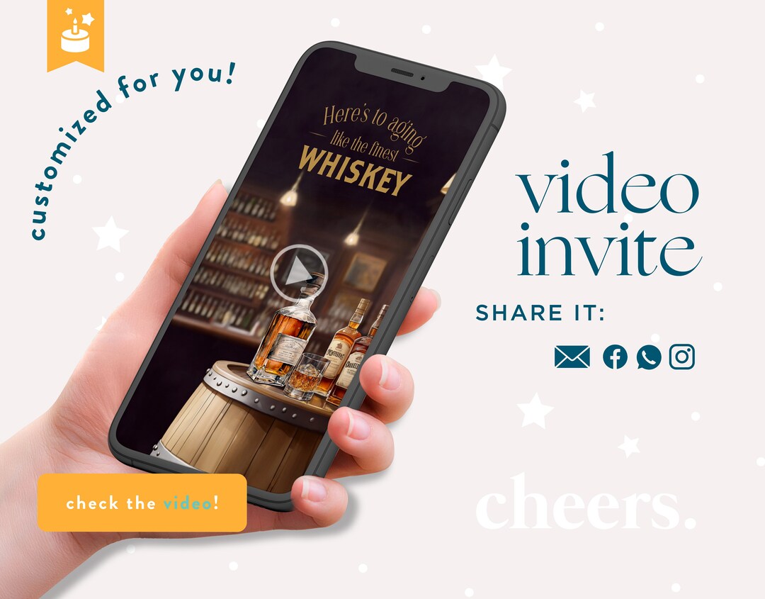 Whiskey Party Invitation - Adult Birthday Invitation - Old Fashion Men Party - Irish Pub ...